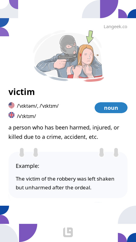 Definition & Meaning of "Victim" | Picture Dictionary