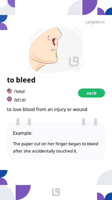 Definition & Meaning of "Bleed" | Picture Dictionary