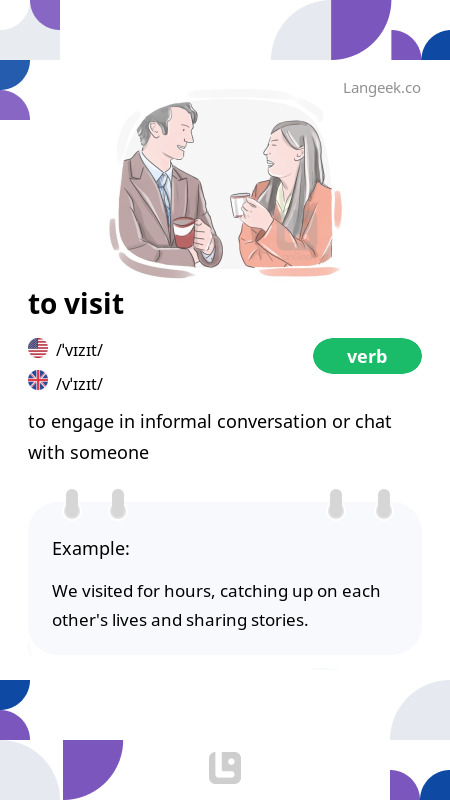 Definition & Meaning of "Visit" | LanGeek