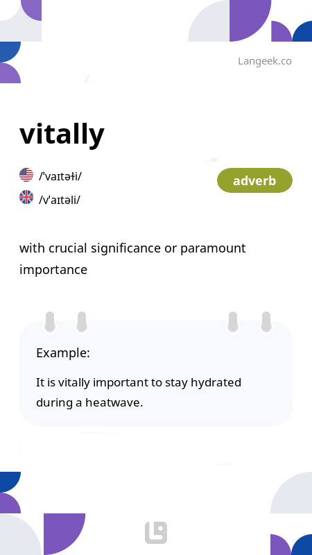Definition & Meaning of "Vitally" | Picture Dictionary