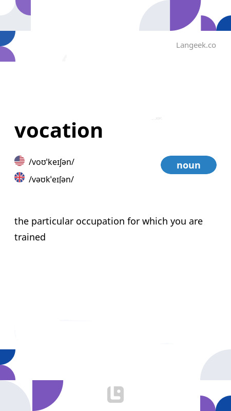 Definition & Meaning of "Vocation" | Picture Dictionary