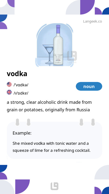 Definition & Meaning of "Vodka" | Picture Dictionary