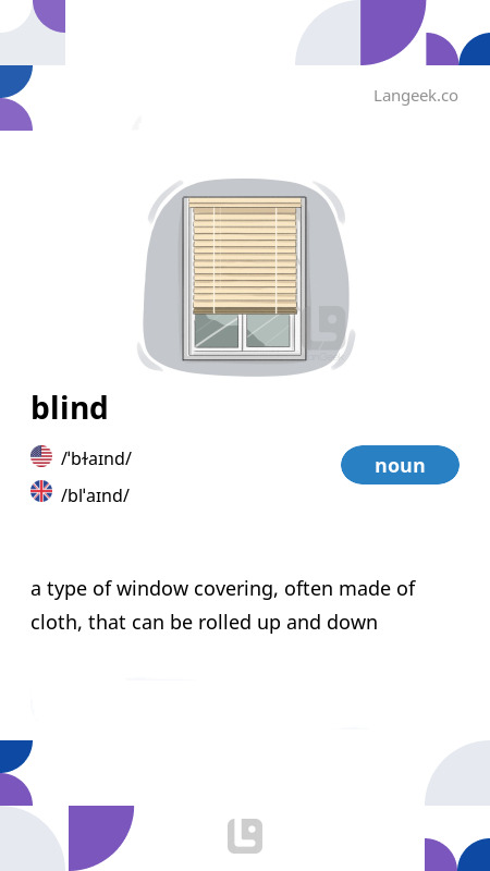 Definition & Meaning of "Blind" | LanGeek