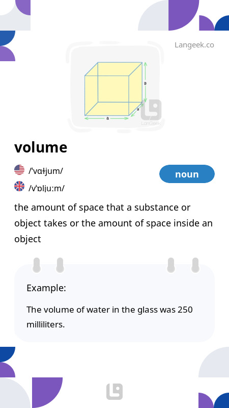 Definition & Meaning of "Volume" | LanGeek