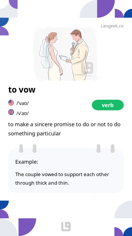 Definition & Meaning of "Vow" | LanGeek
