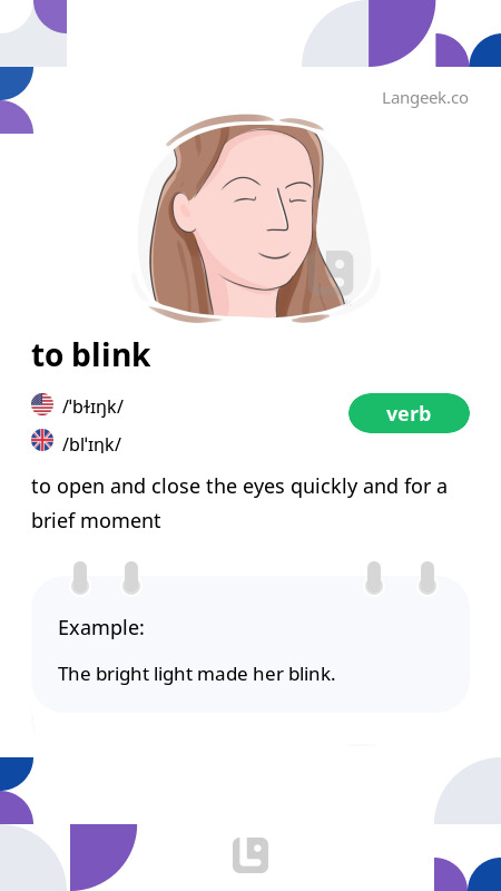 Definition & Meaning of "Blink" | LanGeek