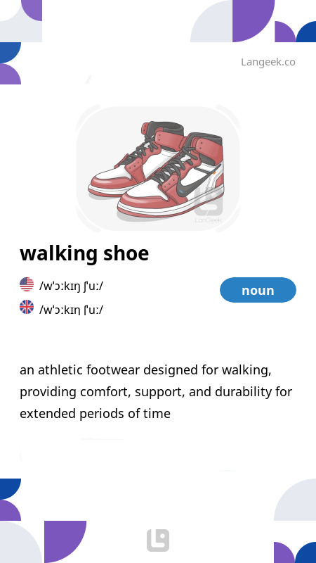 Definition & Meaning of "Walking shoe" | Picture Dictionary