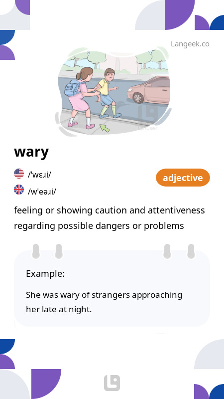 Definition & Meaning of "Wary" | Picture Dictionary