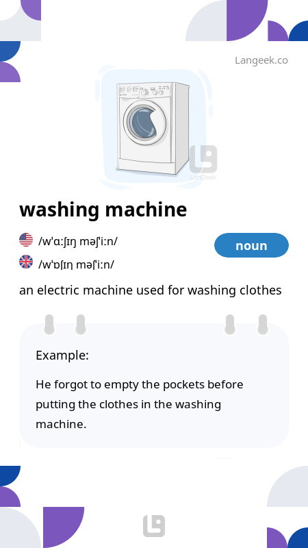 Definition & Meaning of "Washing machine" | Picture Dictionary