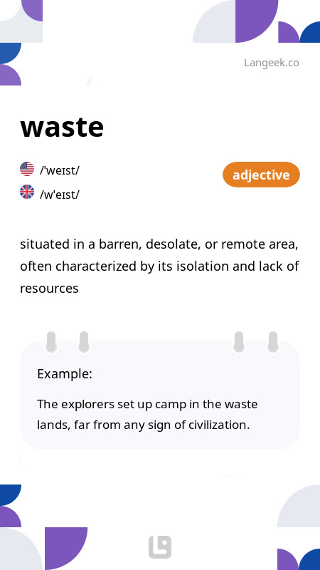Definition & Meaning of "Waste" | LanGeek