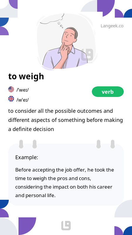 Definition & Meaning of "Weigh" | Picture Dictionary