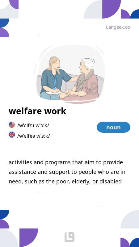 Definition & Meaning of "Welfare work" | Picture Dictionary