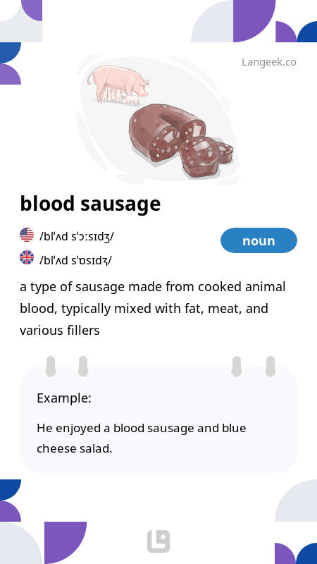 Definition & Meaning of "Blood sausage" | Picture Dictionary