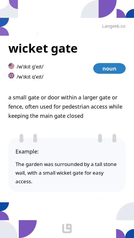 Definition & Meaning of "Wicket gate" | Picture Dictionary