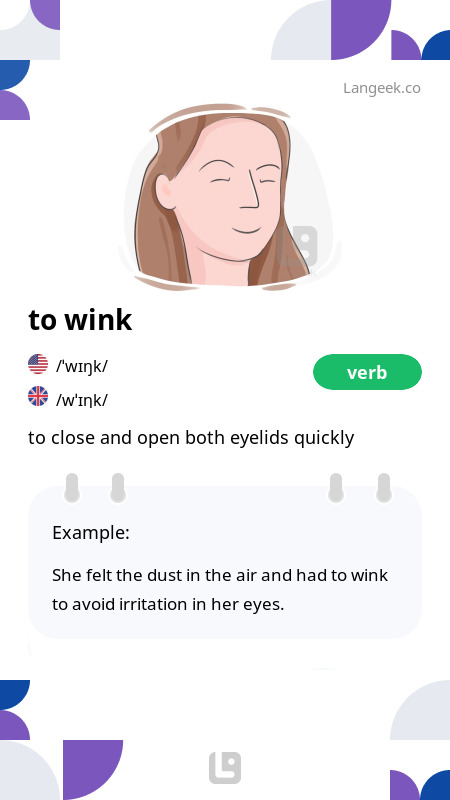 Definition & Meaning of "Wink" | Picture Dictionary