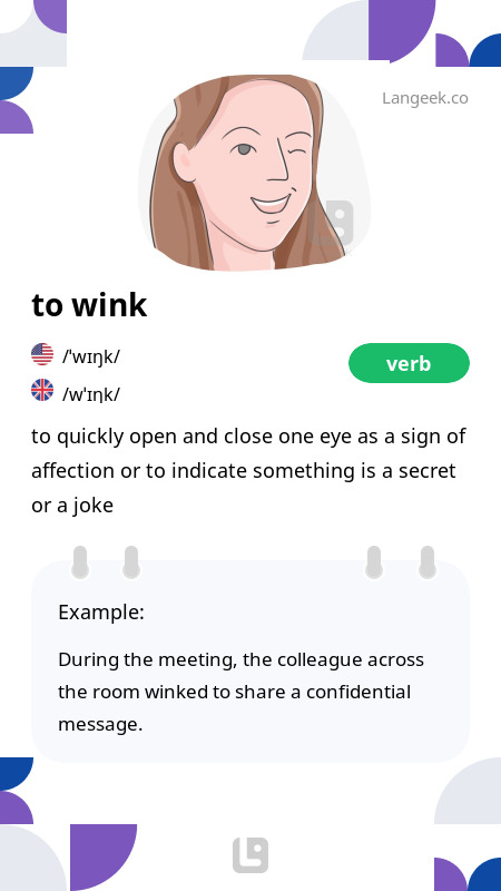 Definition & Meaning of "Wink" | Picture Dictionary