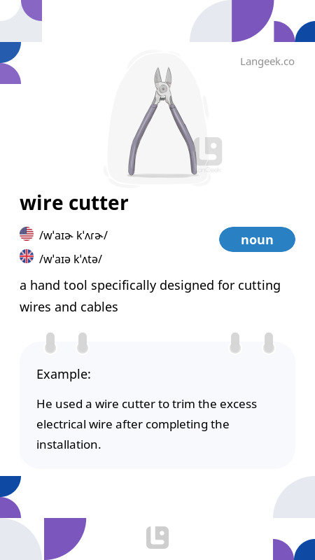Definition & Meaning of "Wire cutter" | LanGeek