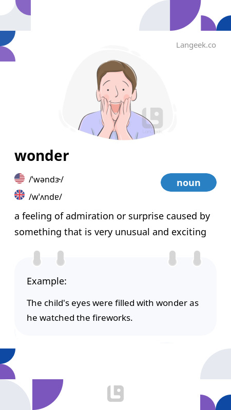 Definition & Meaning of "Wonder" | LanGeek