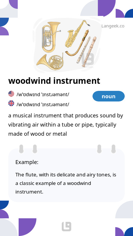 Definition & Meaning of "Woodwind instrument" | Picture Dictionary