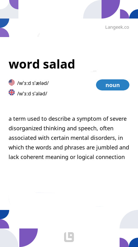 Definition & Meaning of "Word salad" | Picture Dictionary