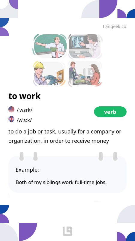 Definition & Meaning of "Work" | Picture Dictionary