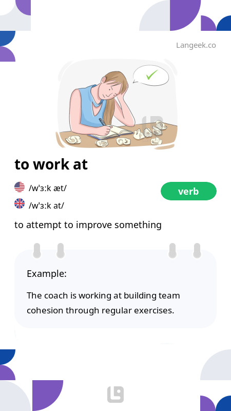 Definition & Meaning of "Work at" | Picture Dictionary