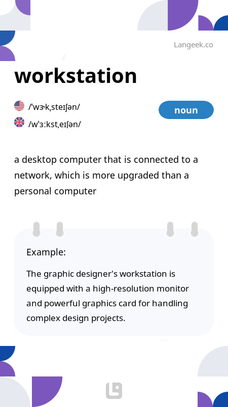 Definition & Meaning of "Workstation" | Picture Dictionary