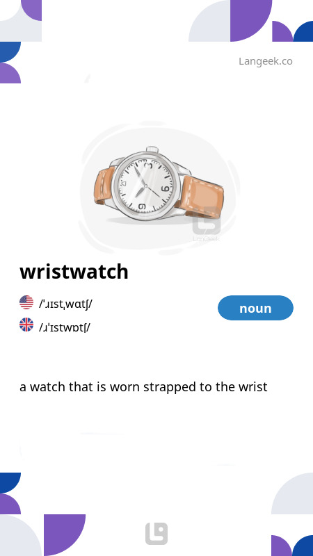 Definition & Meaning of "Wristwatch" | Picture Dictionary