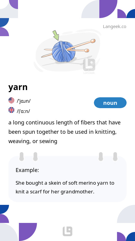 Definition & Meaning of "Yarn" | Picture Dictionary