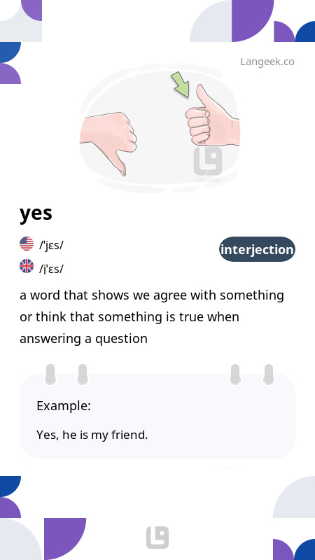 Definition & Meaning of "Yes" | Picture Dictionary