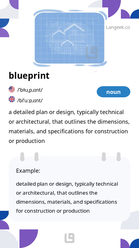 Definition & Meaning of "Blueprint" | LanGeek