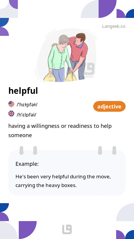 Definition & Meaning of "Helpful" | Picture Dictionary