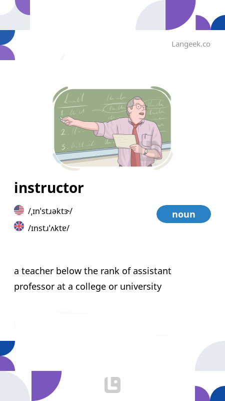 Definition & Meaning of "Instructor" | Picture Dictionary