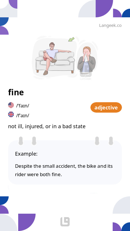 Definition & Meaning of "Fine" | Picture Dictionary