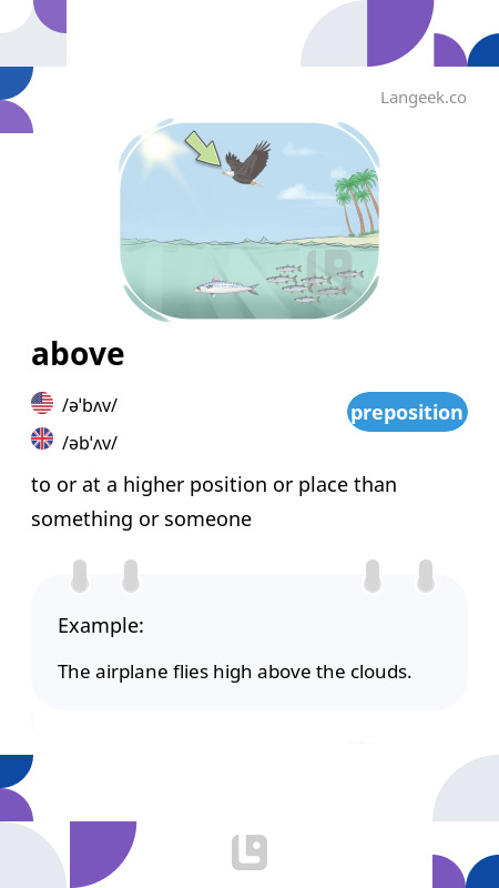 Definition & Meaning of "Above" | Picture Dictionary
