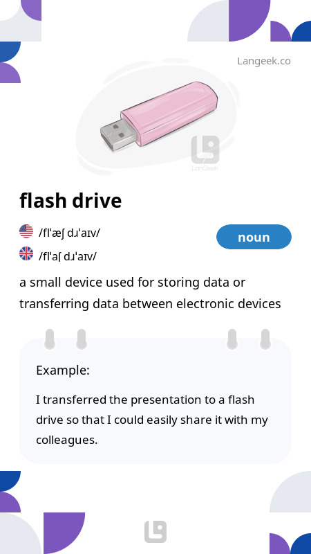 Definition & Meaning of "Flash drive" | LanGeek