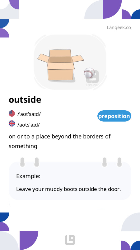 Definition & Meaning of "Outside" | LanGeek
