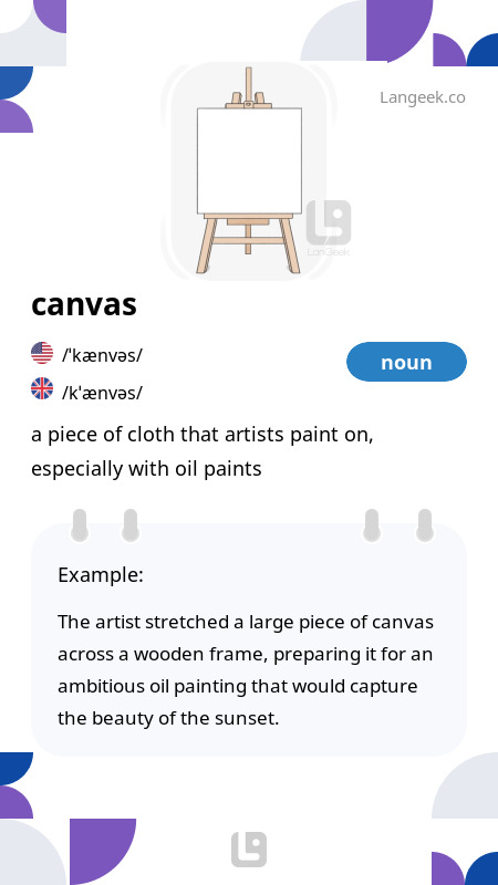 Definition & Meaning of "Canvas" | LanGeek