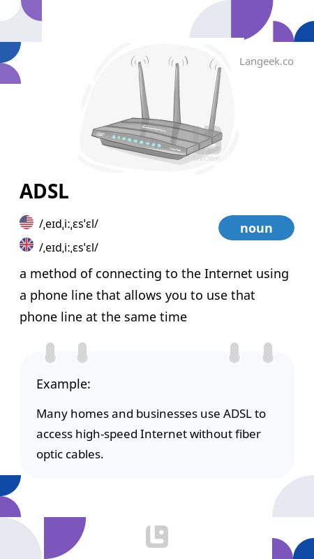 Definition & Meaning of "Adsl" | Picture Dictionary