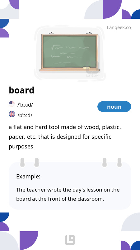 Definition & Meaning of "Board" | Picture Dictionary