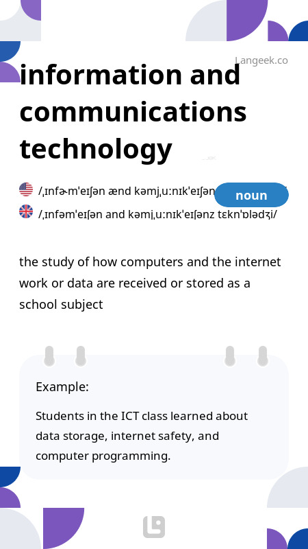 Definition & Meaning of "Information and communications technology ...