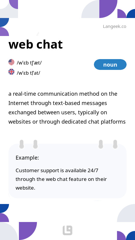 Definition & Meaning of "Web chat" | Picture Dictionary