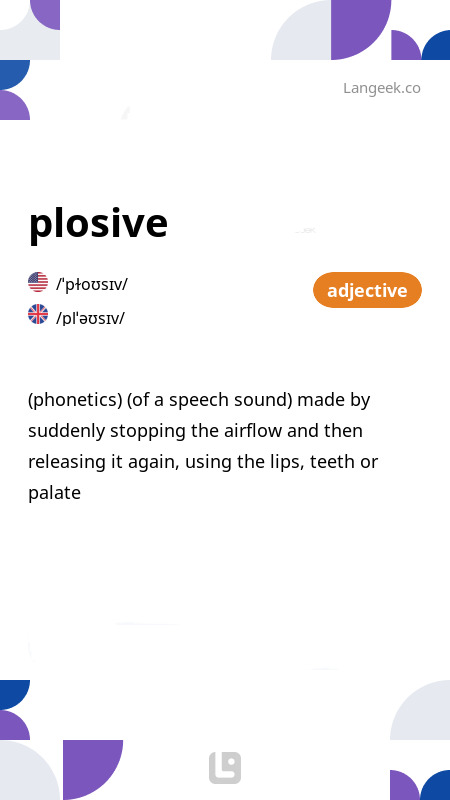 Definition & Meaning of "Plosive" | Picture Dictionary