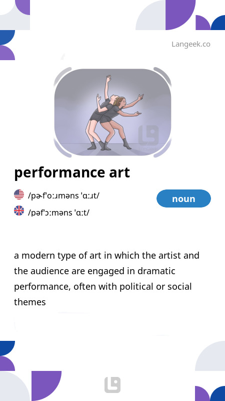 Definition & Meaning of "Performance art" | Picture Dictionary