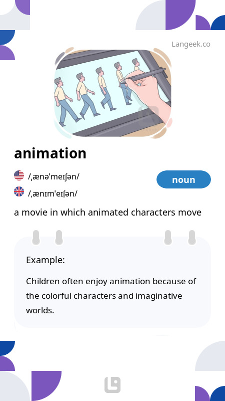 Definition & Meaning of "Animation" | Picture Dictionary