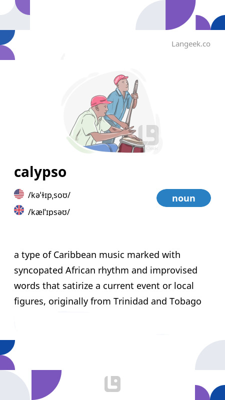 Definition & Meaning of "Calypso" | LanGeek