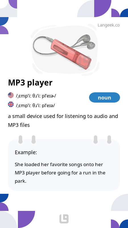 Definition & Meaning of "Mp3 player" | Picture Dictionary