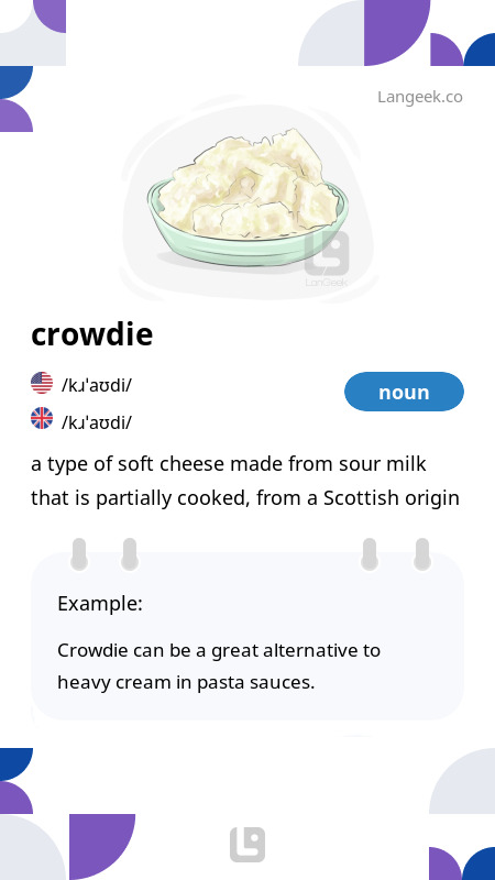 Definition & Meaning of "Crowdie" | Picture Dictionary