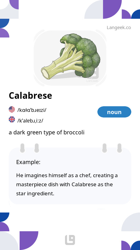 Definition & Meaning of "Calabrese" | Picture Dictionary