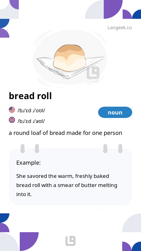 Definition & Meaning of "Bread roll" | Picture Dictionary